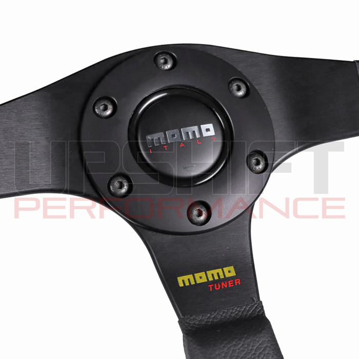 TUN32BK0B Momo Tuner Steering Wheel - 320mm (Black Leather / Red Stitching)